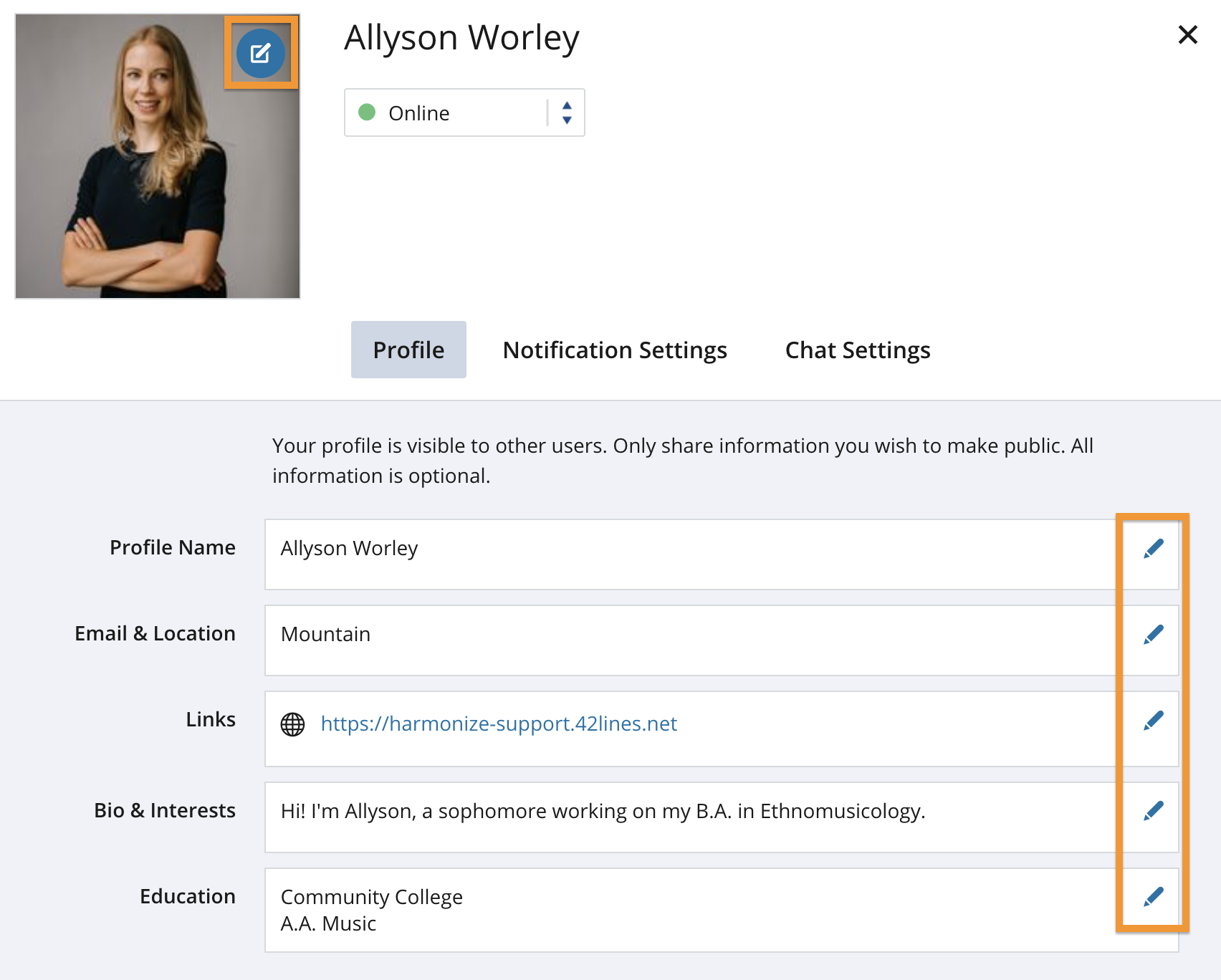 Harmonize Student Profile – Harmonize