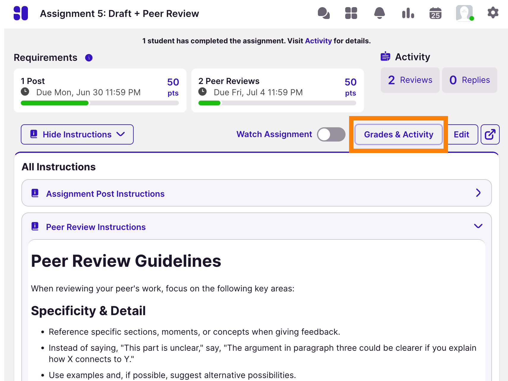 Grading a Peer Review Assignment – Harmonize