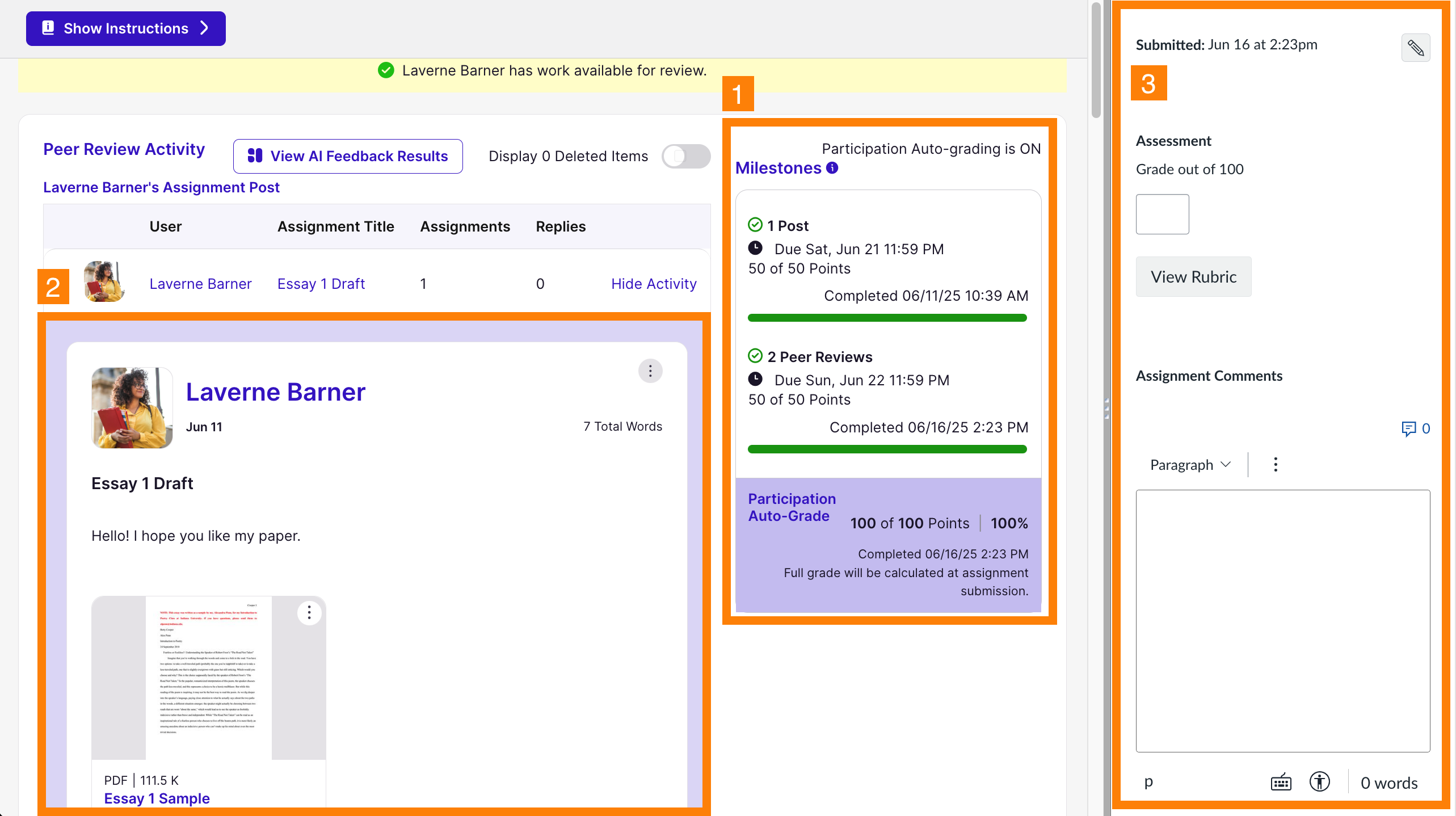 Grading a Peer Review Assignment – Harmonize
